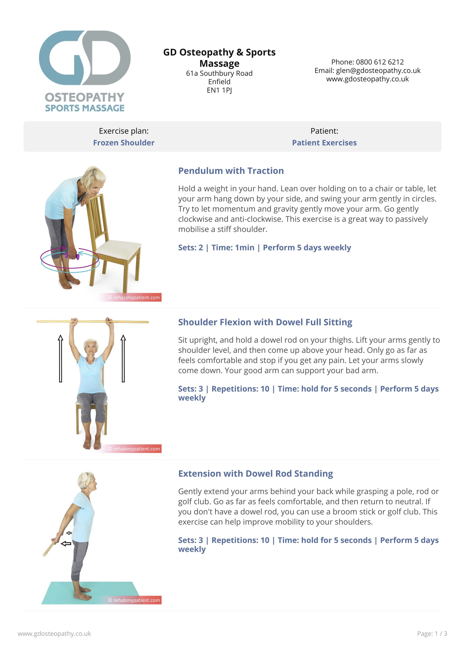 Frozen Shoulder - GD Osteopathy & Sports Massage Enfield